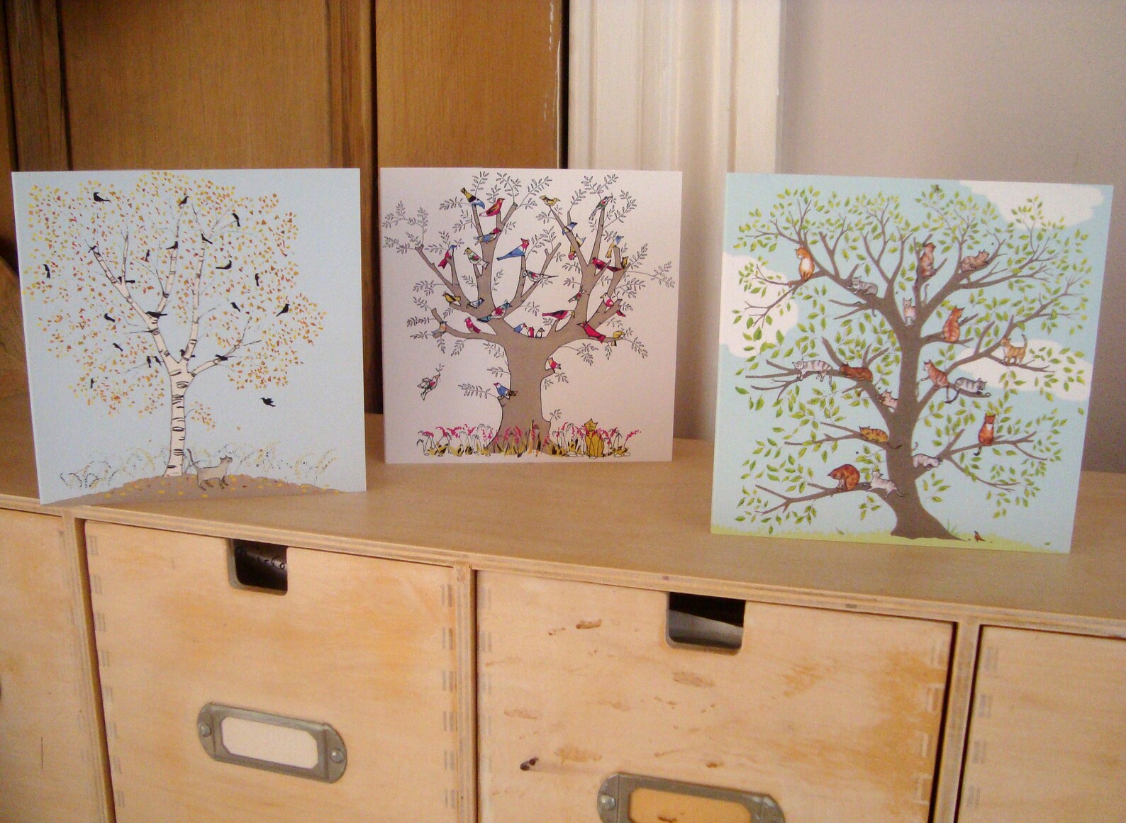 Trees. A pack of five different Tree themed cards . Each card | Etsy