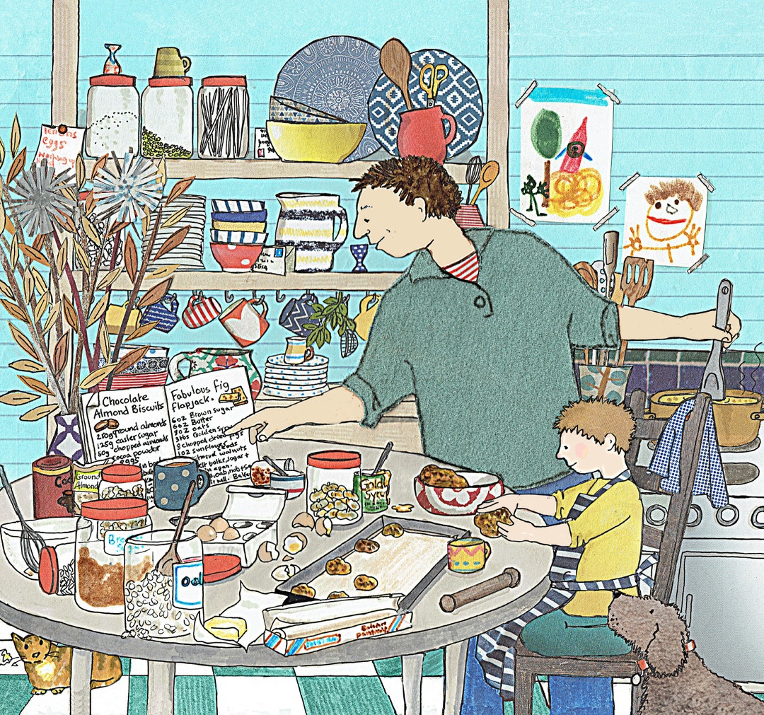 Fabulous Flapjack ,a Father and Son Having a Lovely Messy Time Making ...
