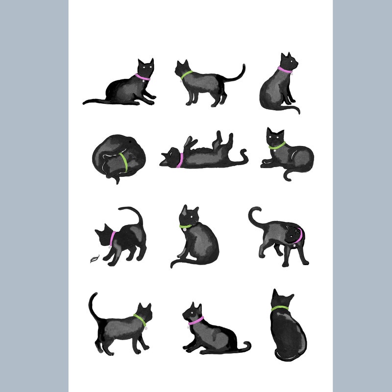 Black Cat Collage - Etsy