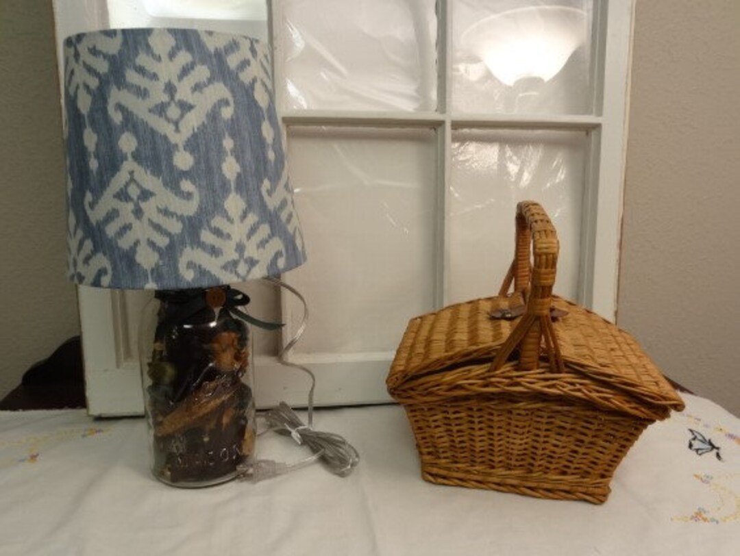 Mason Jar Table Lamp With Shade--free Delivery - Etsy
