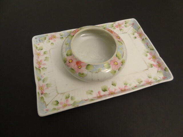 Vintage Nippon Hand Painted 2 Piece Dress Set, Floral Pattern-free ...