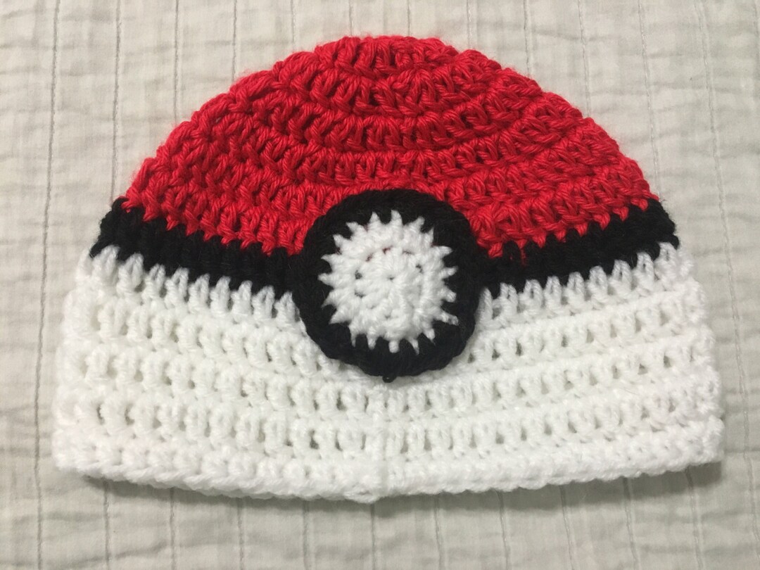 Crochet Pokeball Hat - Etsy