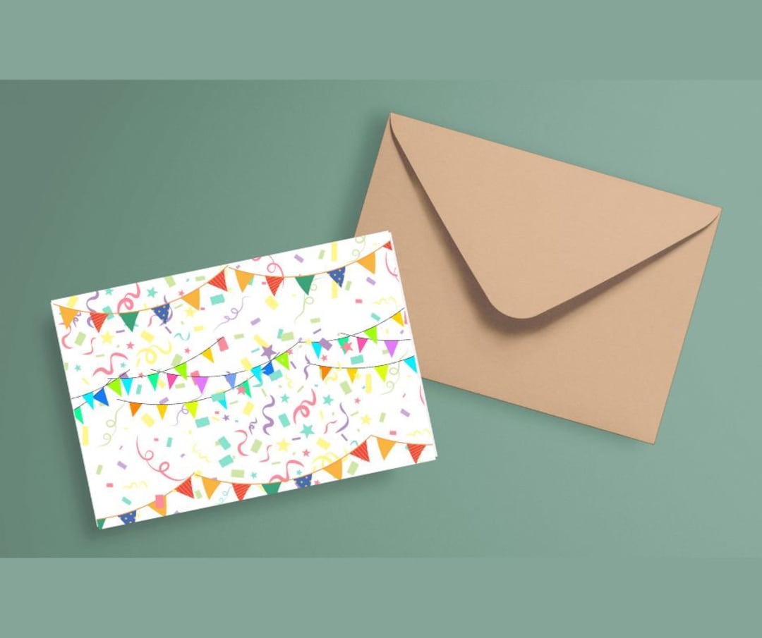 Tarjetas de agradecimiento imprimibles Confetti 5x7 Descarga digital ...