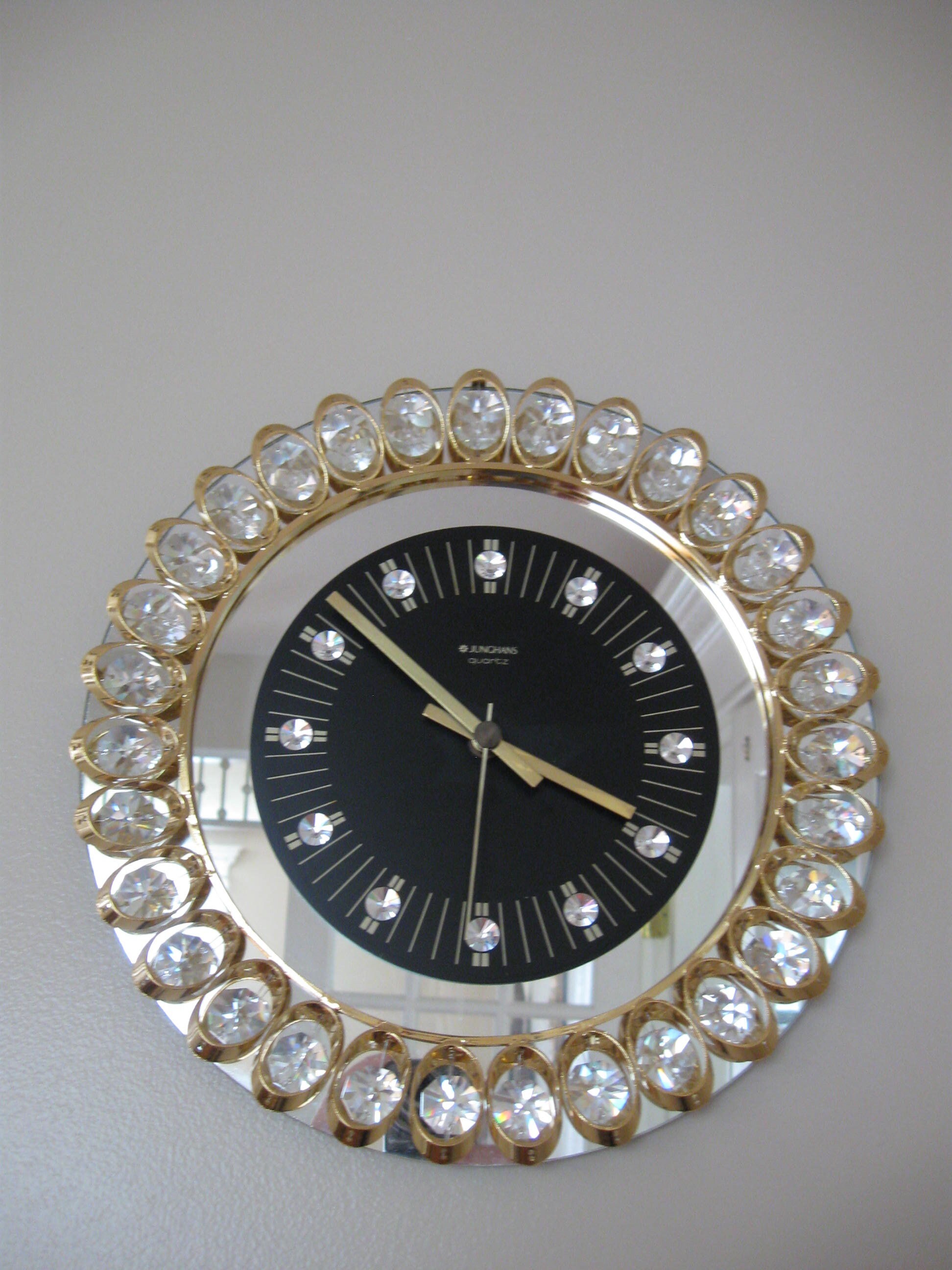 Vintage,hollywood Regency Mirrored Quartz Wall Clock by Junghans ...