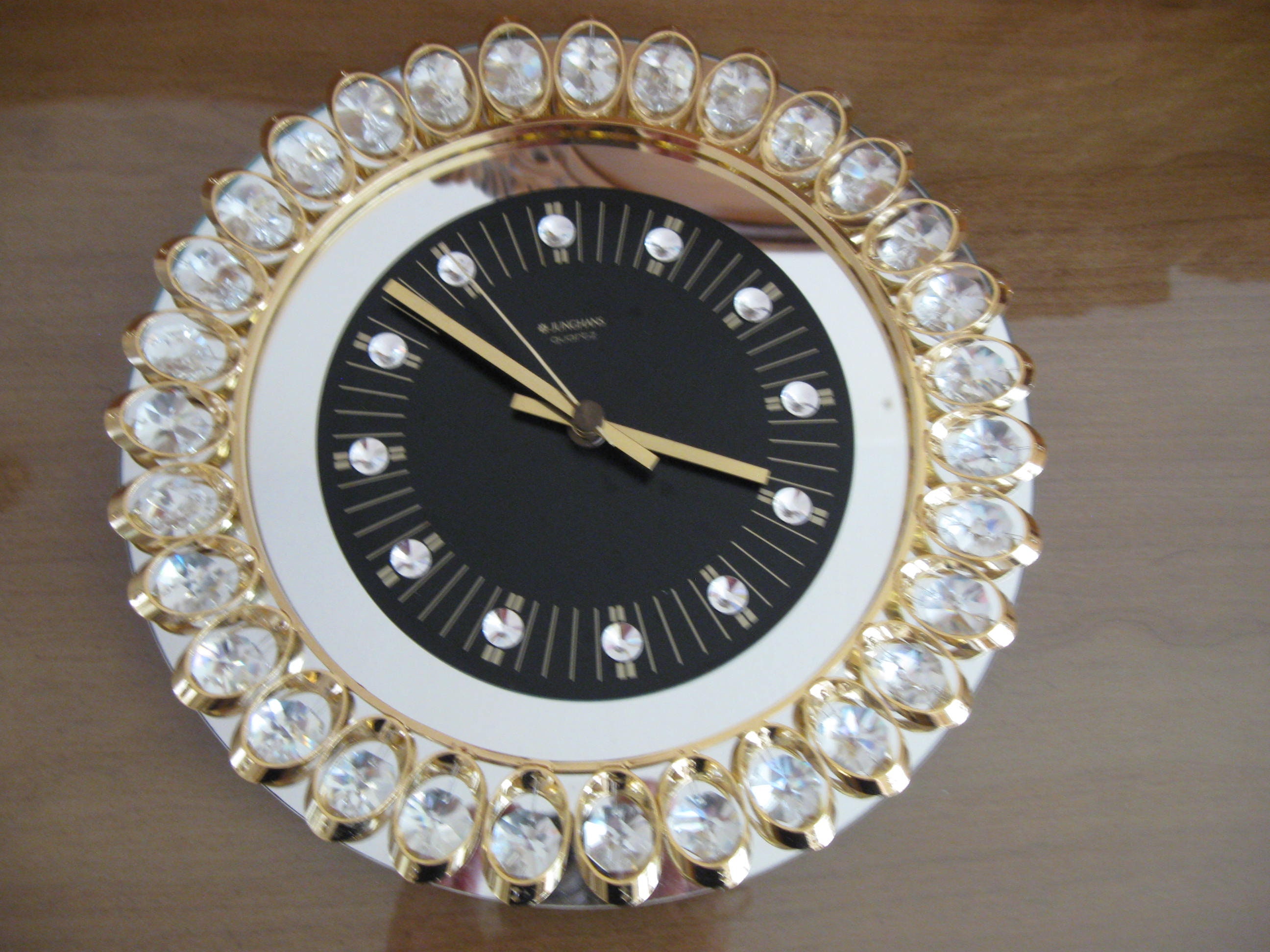 Vintage,hollywood Regency Mirrored Quartz Wall Clock by Junghans ...