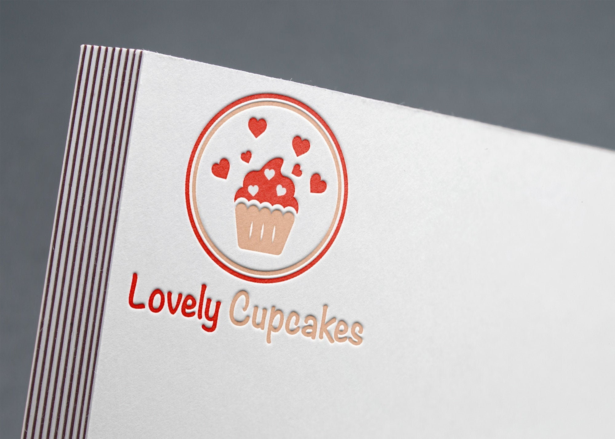Cupcake Logo Cupcake Design Cake Logo Heart Logo | Etsy