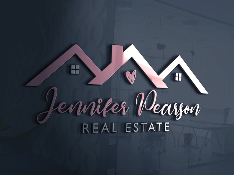 Real Estate Logo Heart Logo Heart Design House Logo | Etsy