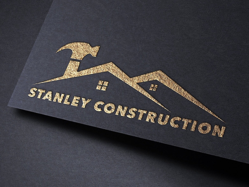 Construction Business Logo Design Home Repair Logo Roofer - Etsy
