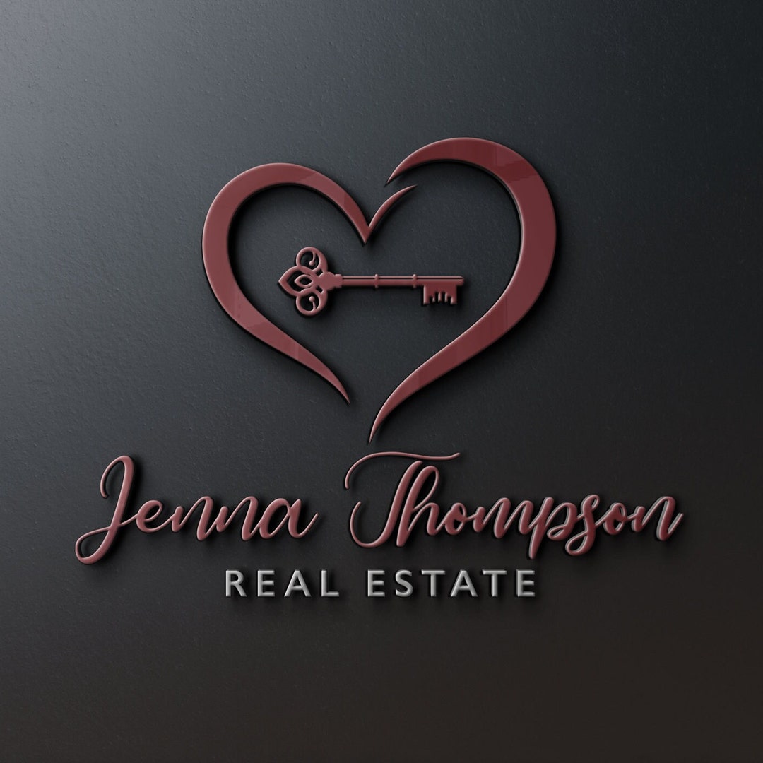 Realtor Logo Design | Vintage Key Design | Heart Logo Design | Real ...