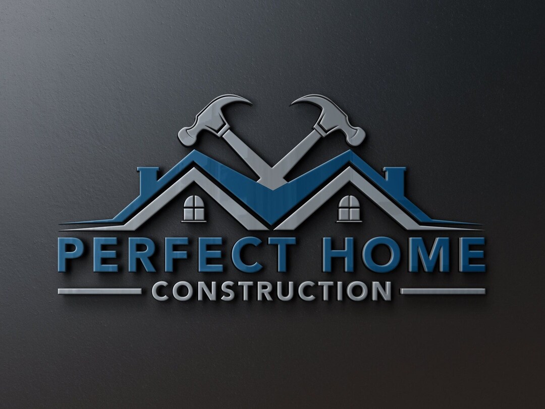 Construction Logo Design Hammer Design Roofing Business - Etsy