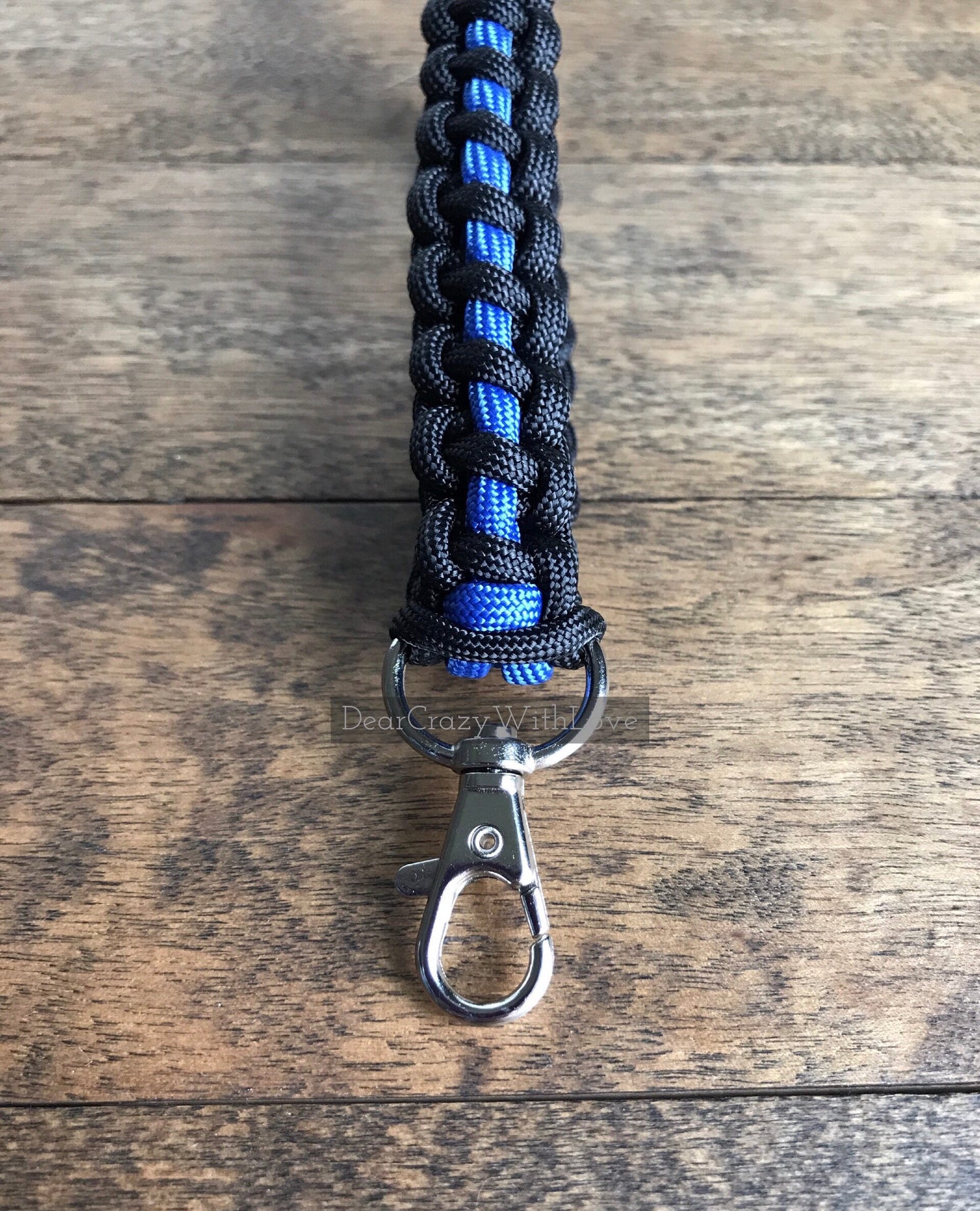 Thin Blue Line Paracord Keychain | Etsy
