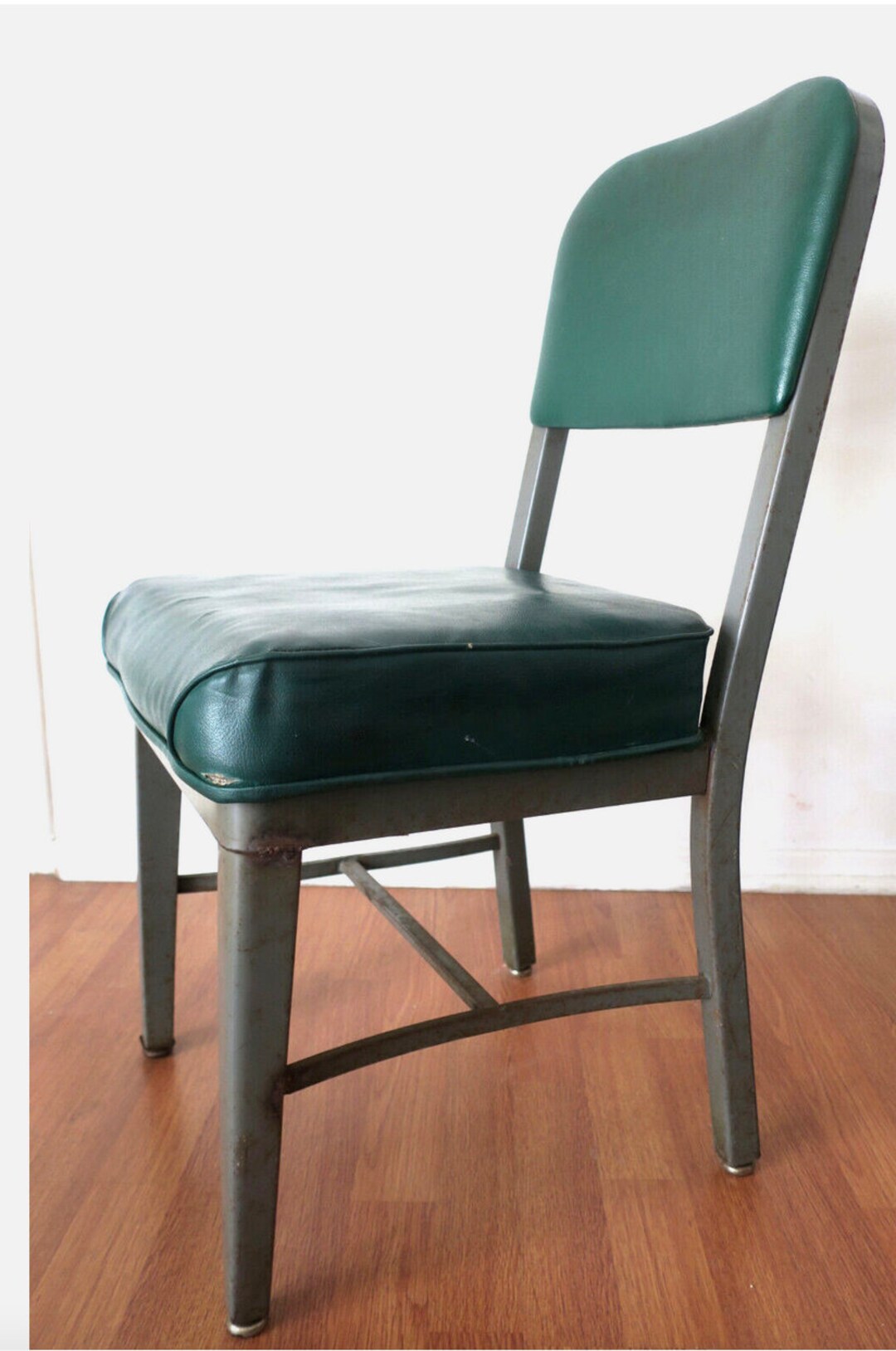 Vintage Steelcase Green Chair MCM Steel Vinyl 1960s - Etsy