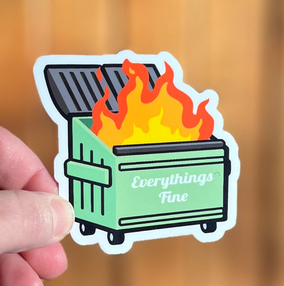 Dumpster Fire Sticker - Etsy