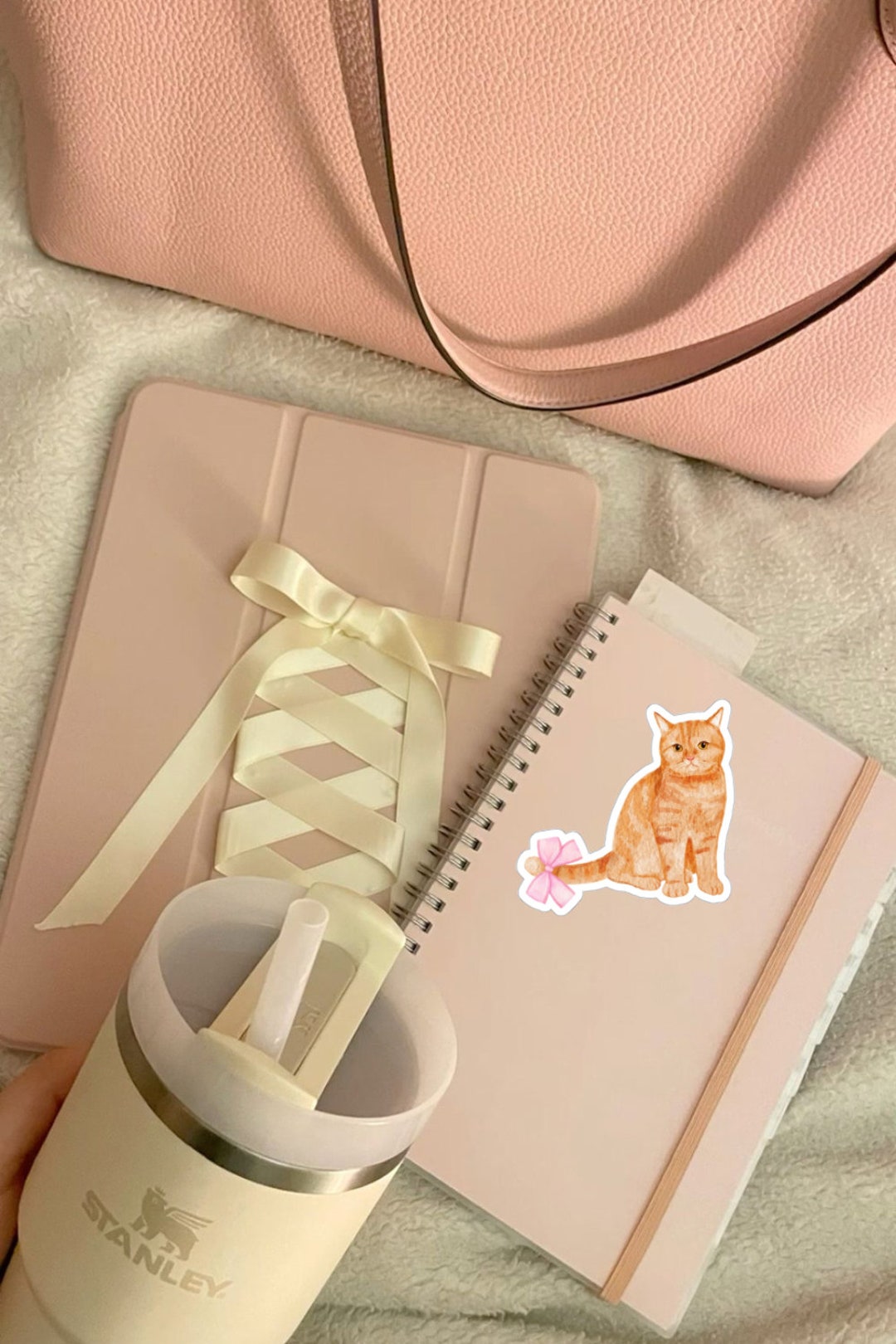 Coquette Cat Vinyl Decal, Coquette Cat Sticker - Etsy