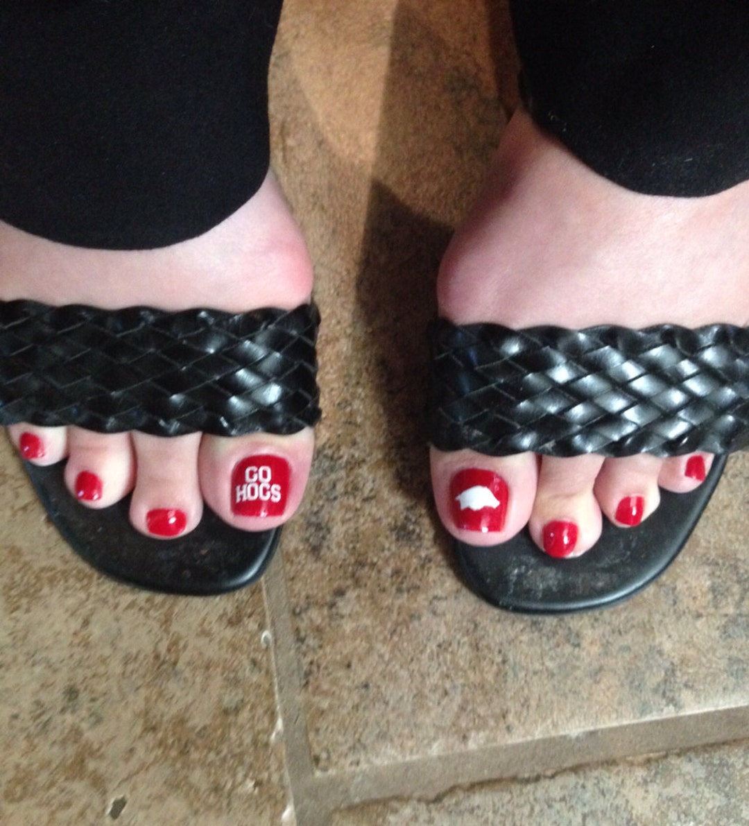 Razorback Toe Nail Decals | Set of 5 | Arkansas Razorback Decals - Etsy