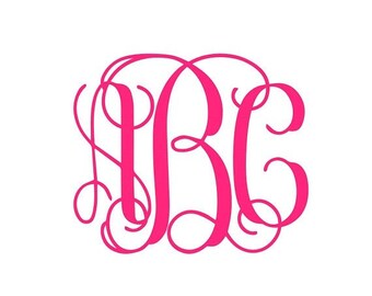 2 Vine Monogram Decal | Etsy