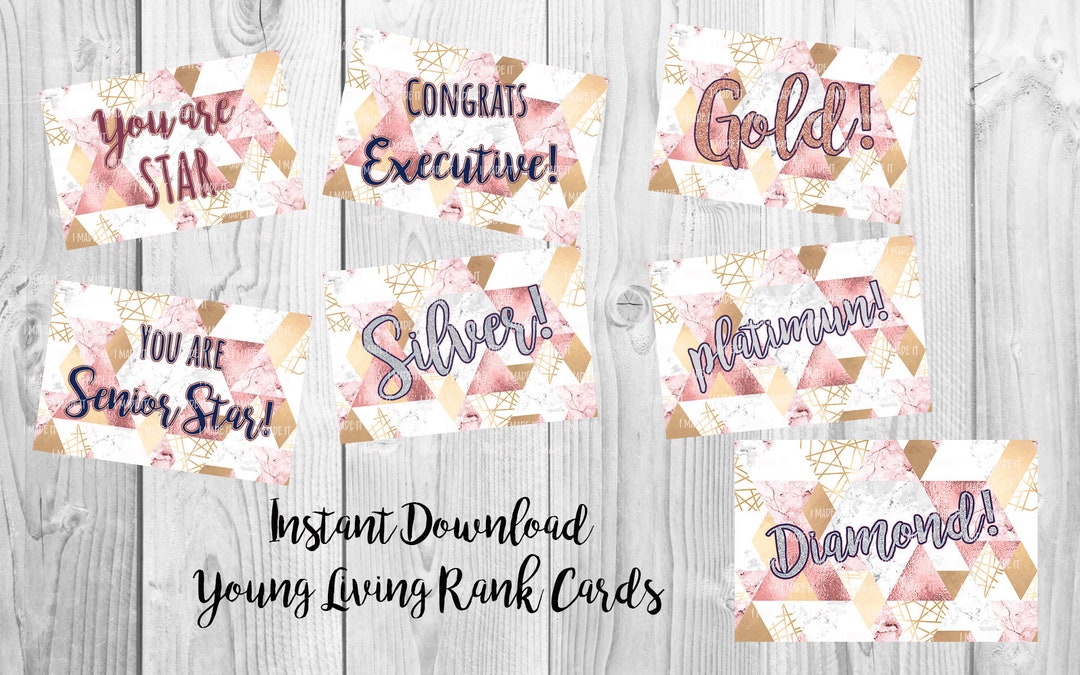 Young Living Rank Card Pack Rank Postcards Business Builder Cards ...