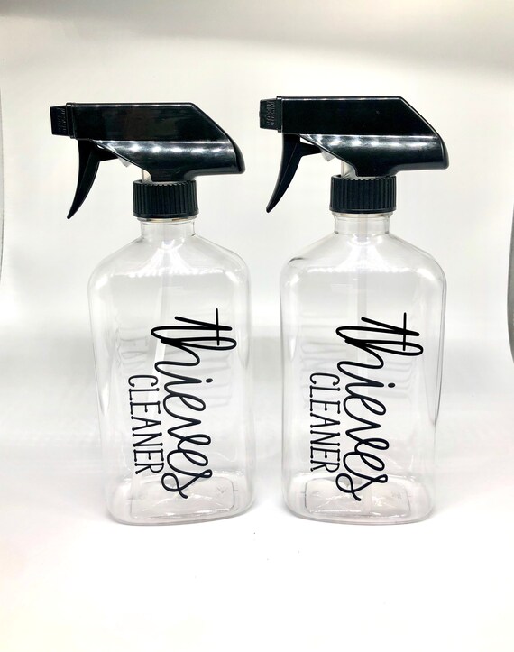 Thieves Cleaner 16 oz Plastic Spray Bottle with Black Label | Etsy