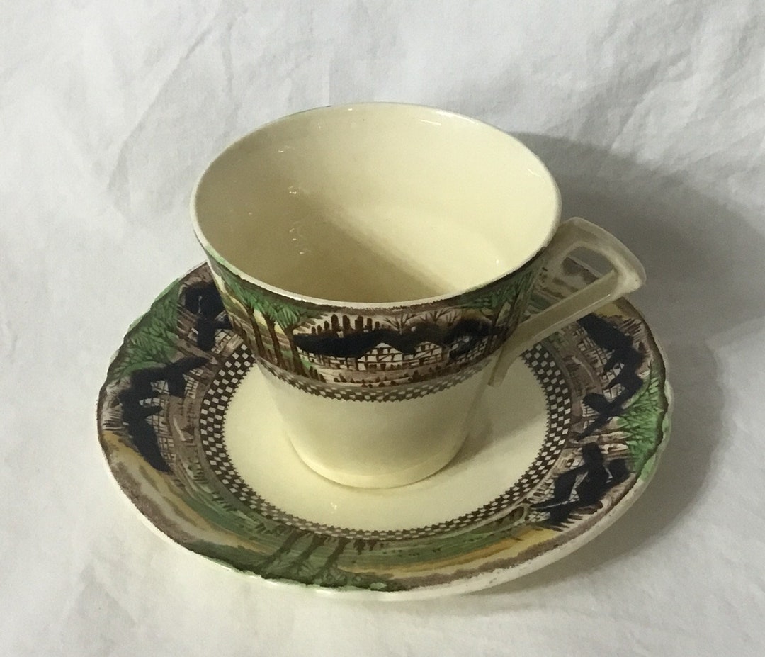 L24 Antique Myott Son & Co England “country Side” Tea Cup and Saucer ...