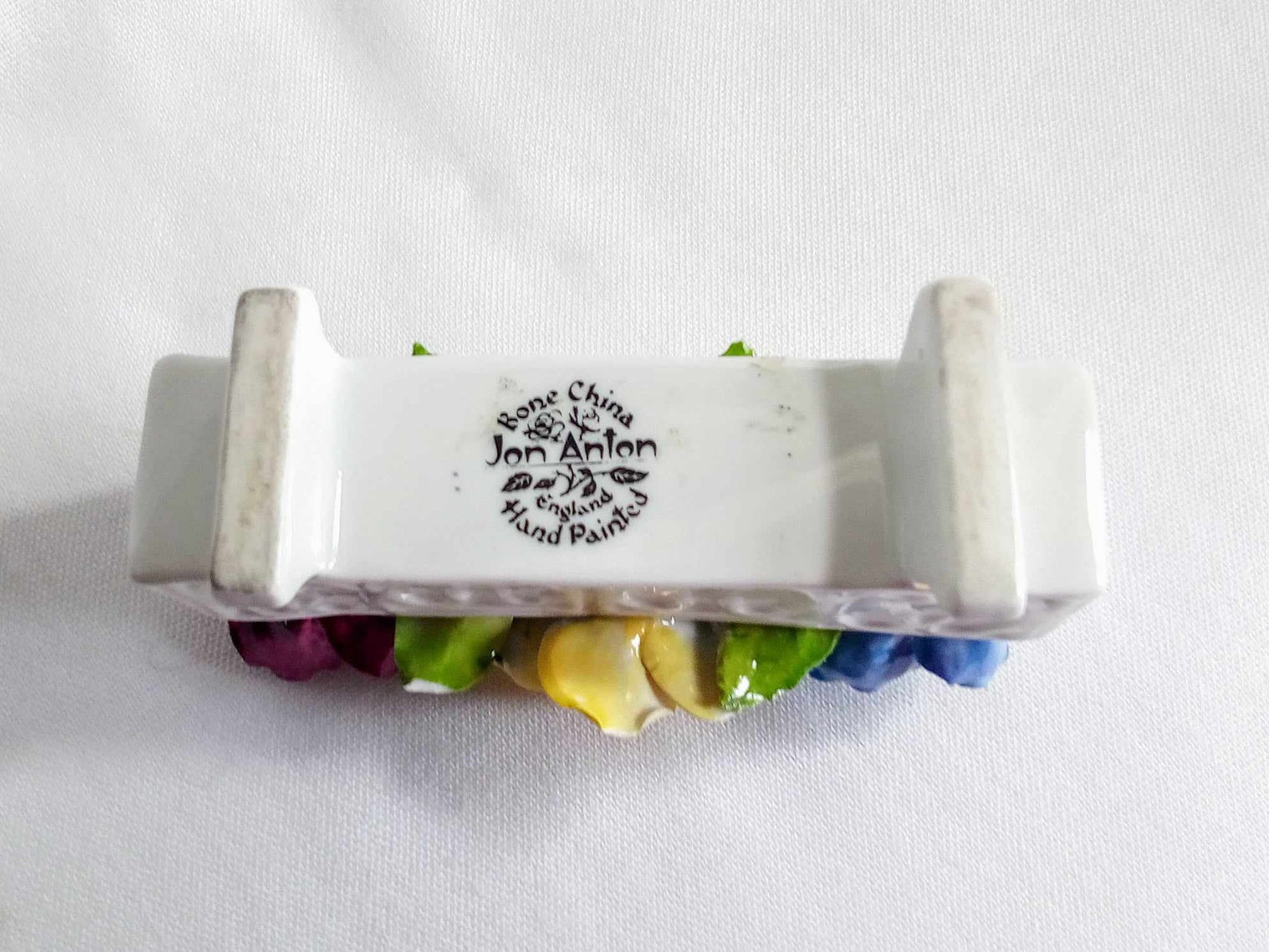 JP510 Vintage Jon Anton Hand Painted Bone China Flowers in Tub. Tracked ...