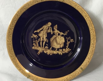 Limoges Cobalt Blue Plate - Etsy
