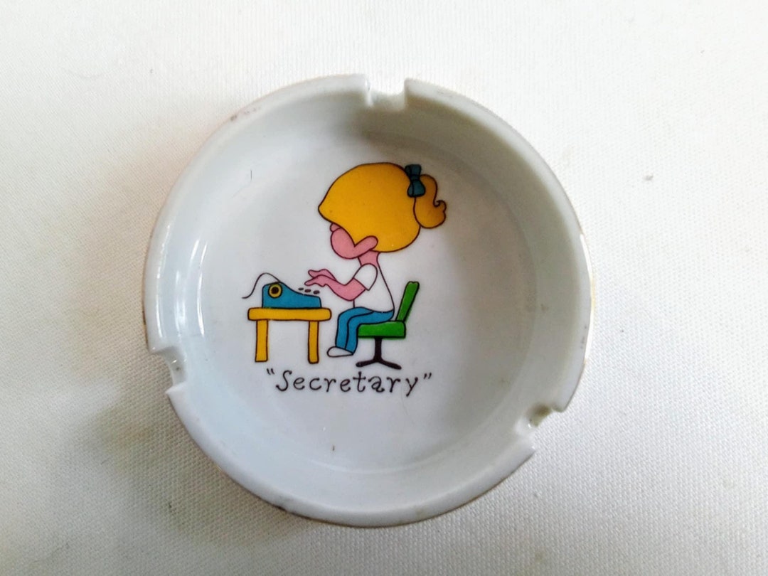 Jp701a Vintage Enesco Ceramic Ashtray. Woman Typing. Made in Korea ...