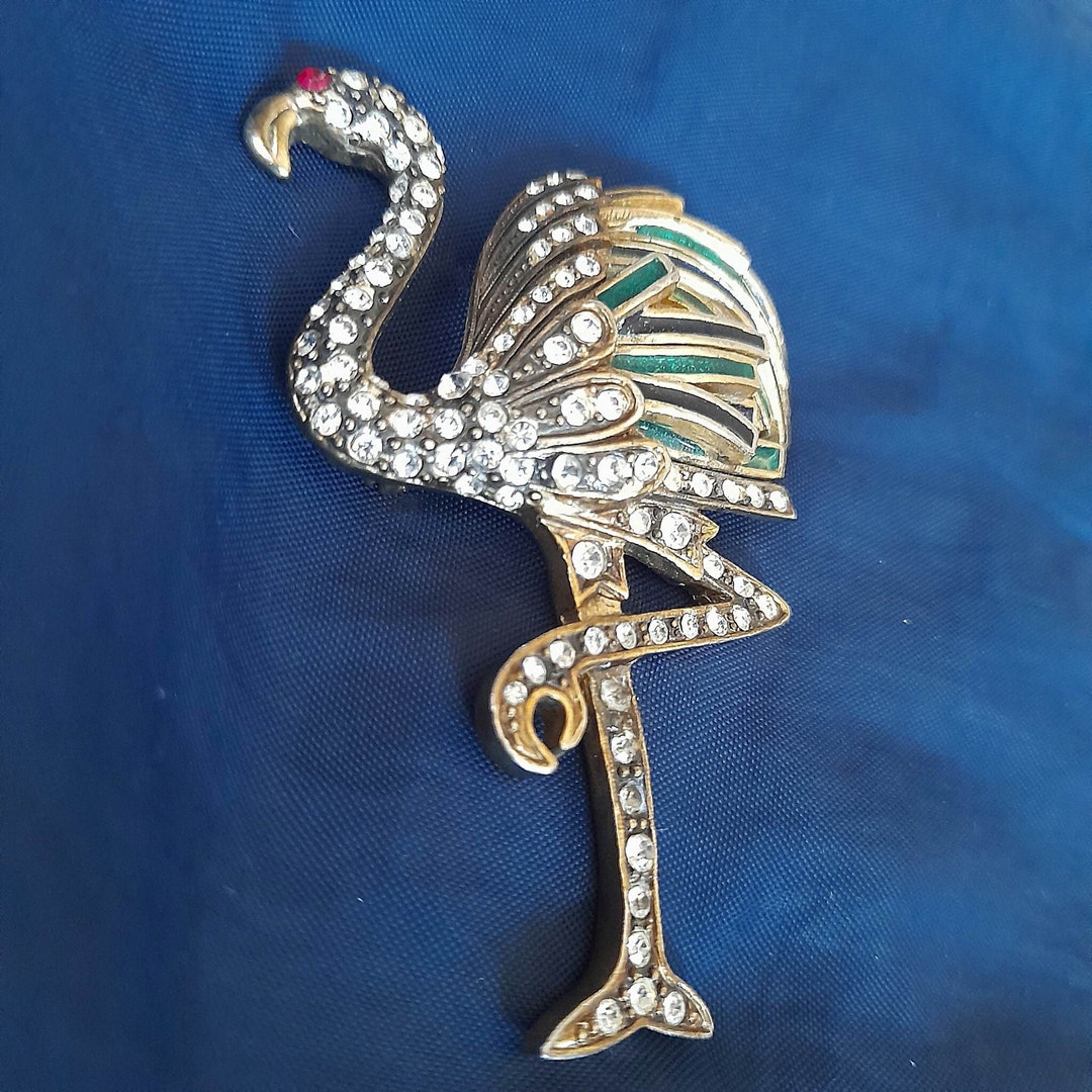 B65 Georgous Flamingo Brooch. Very High Quality, Unsigned Butler and ...