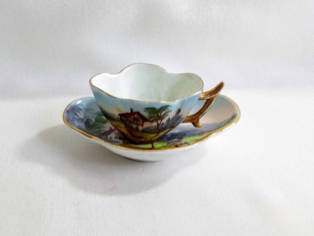 CE71 Vintage Continental China Cup and Saucer. Small Size. Tracked ...