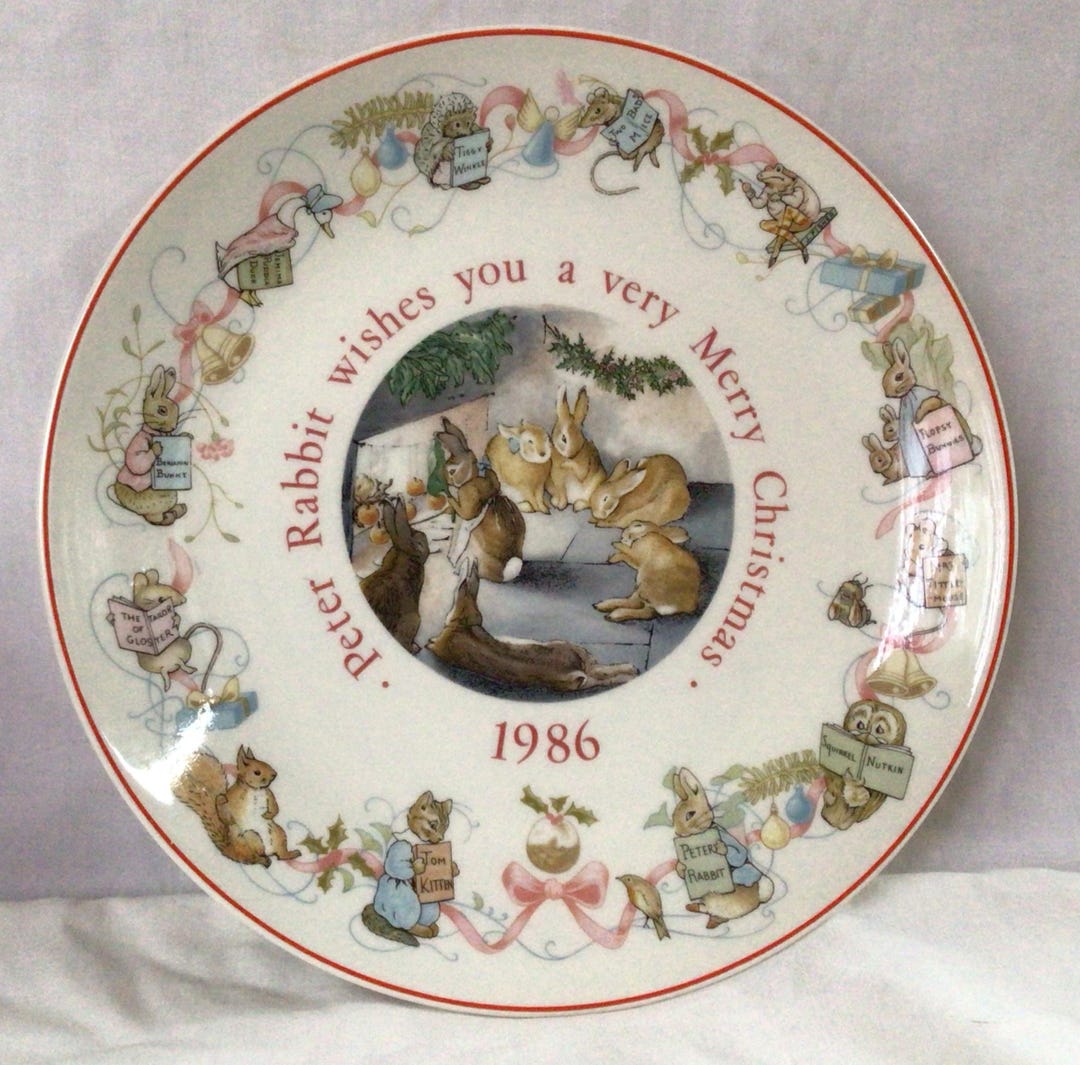 X37a Vintage 1986 Wedgwood “ Peter Rabbit Wishes You a Very Merry ...