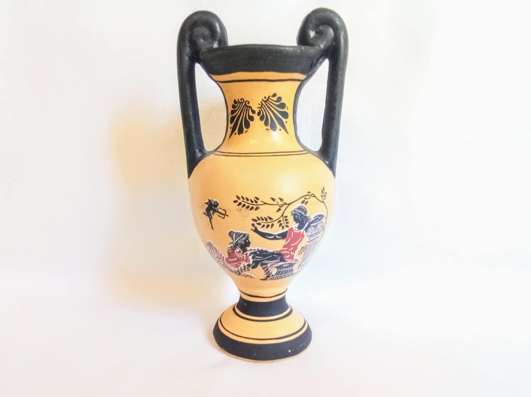 JP2535 Vintage Cypriot Pottery Vase. Classic Grecian Style. Unglazed ...