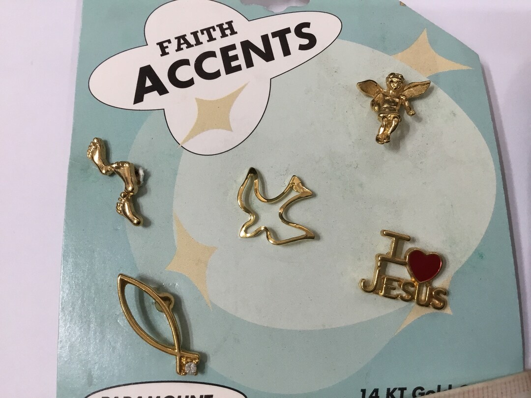 X46 Faith Accents, Made in the USA, 5 Christian Themed Scatter Pins ...