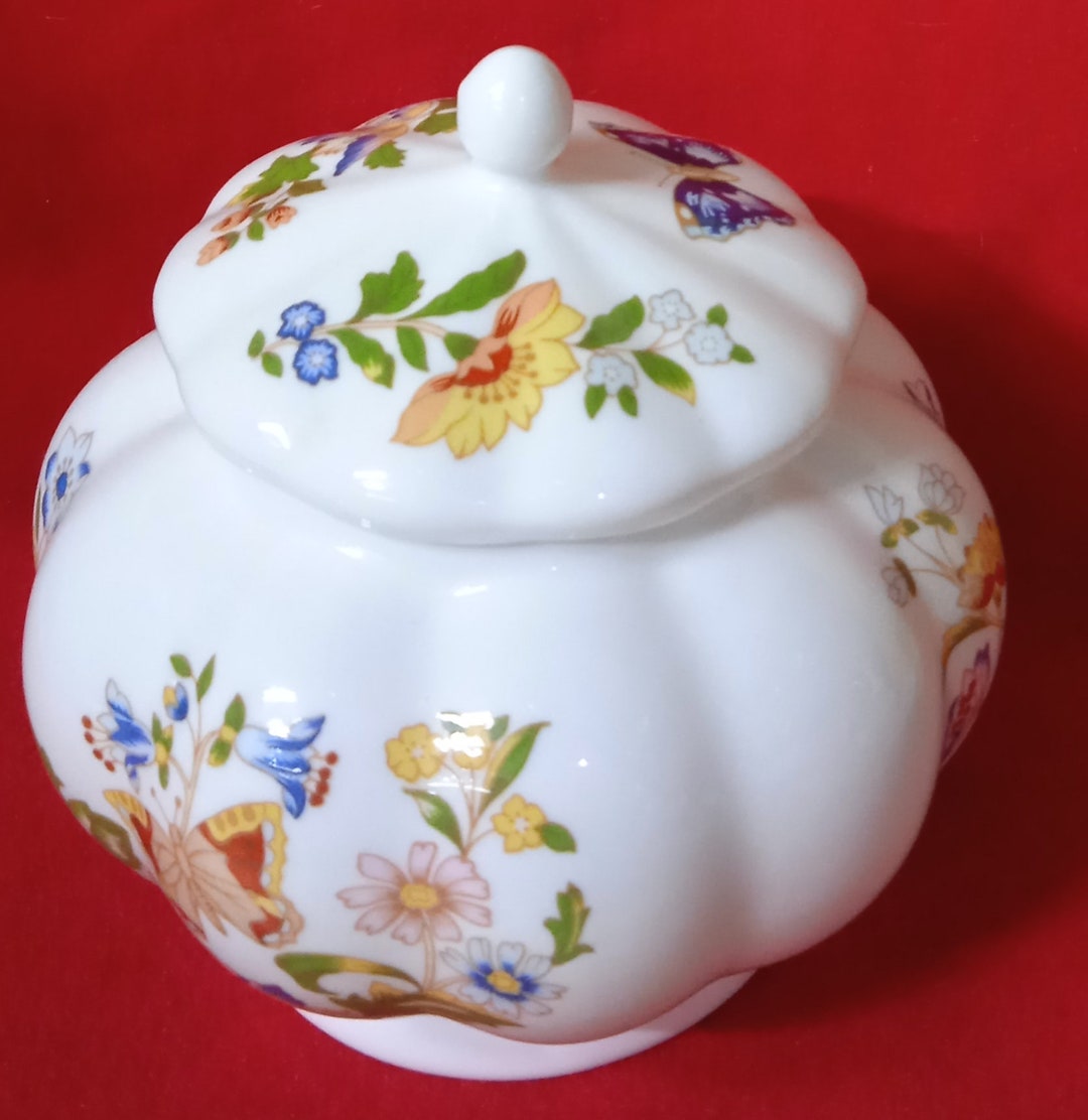 M77 Vintage Aynsley Cottage Garden Lidded Trinket Dish. Bone China ...