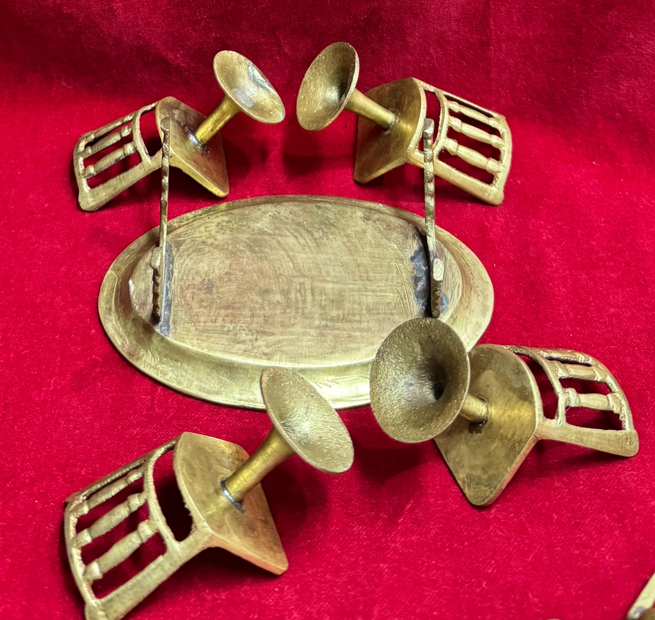 Z233 Vintage 1960s Miniature Brass Doll’s House Furniture Set (package ...
