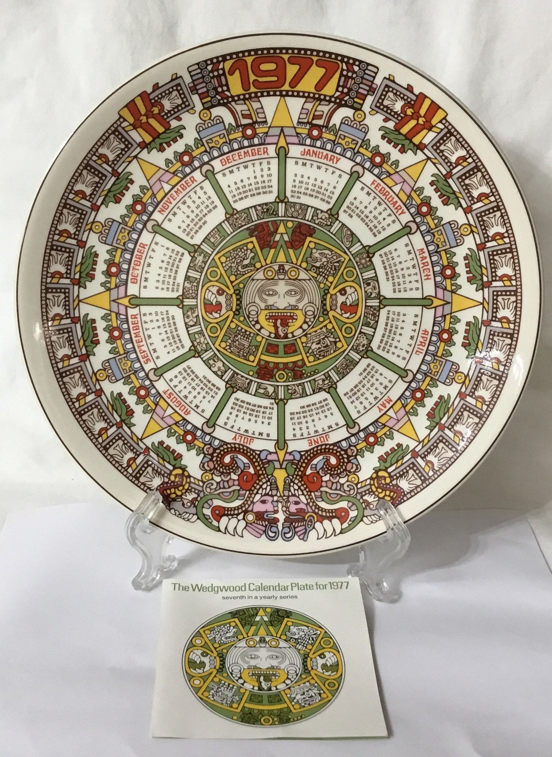P75. Vintage Aztec Wedgwood Calendar Plate 1977 Seventh in a - Etsy