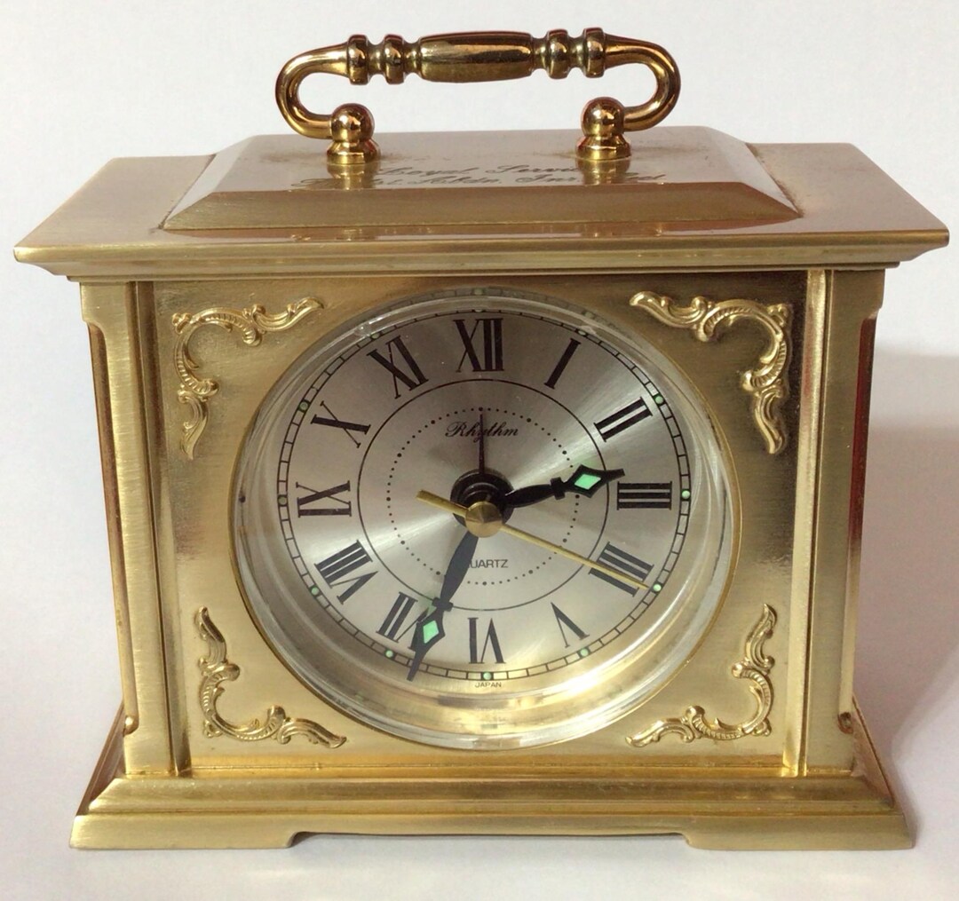 Jp559 Vintage 1970s- 1990s Military Brass Mantle Clock- Matini Quartz ...