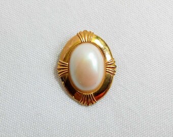 JP115. Vintage Gold Tone Oval Dress/scarf Ring Clip. Faux JP115. Vintage Gold Tone Oval Dress/scarf Ring Clip. Faux