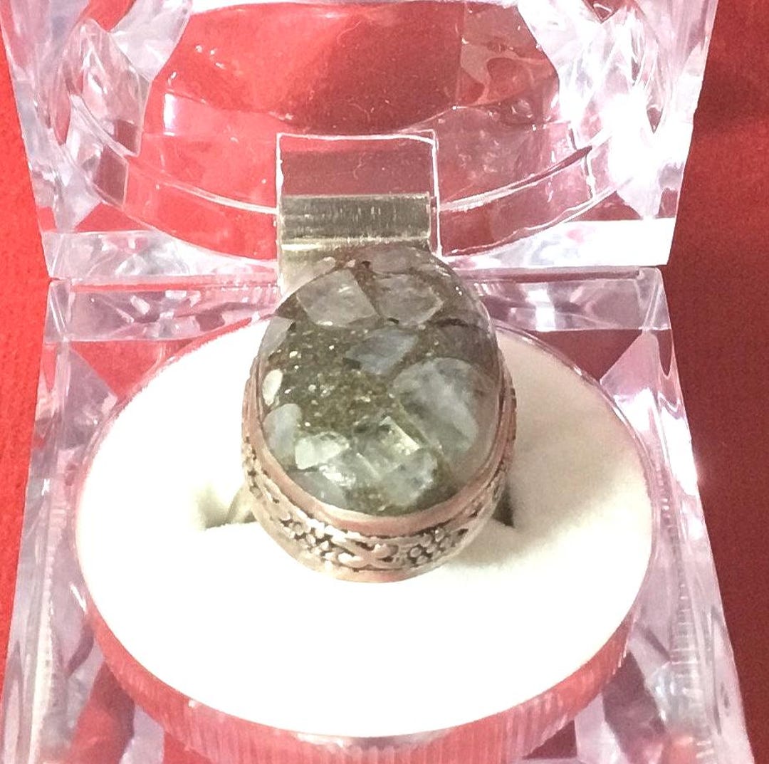 J14 Stunning Vintage Large Agate Ring, Sterling Silver, Possibly ...