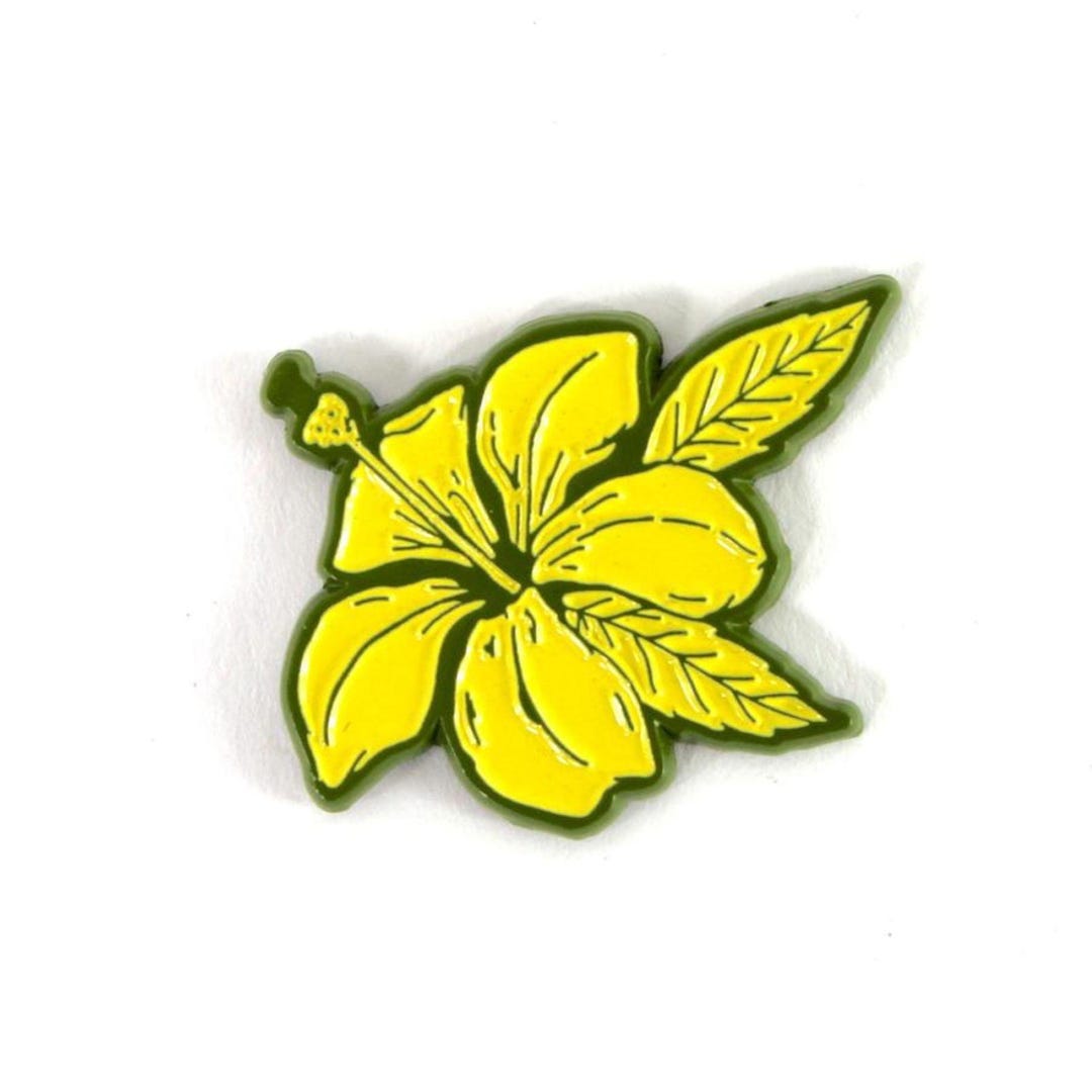 The Green Hibiscus Flower Pin Enamel Pin Custom Lapel Hat Pin - Etsy