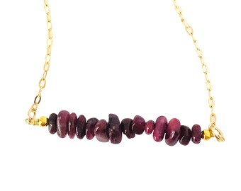 Ruby Bar Necklace - Etsy