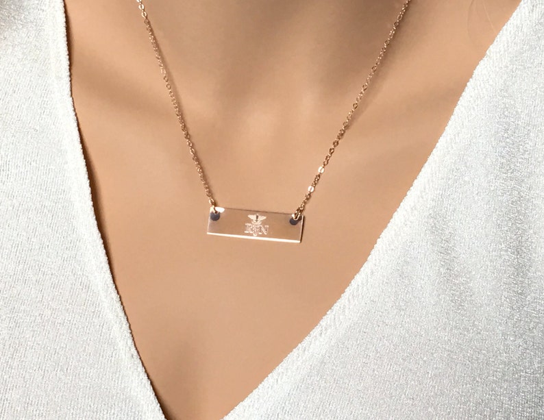 RN Nurse Necklace - Caduceus Sign Gift for Nurse Sterling Silver Heart ...
