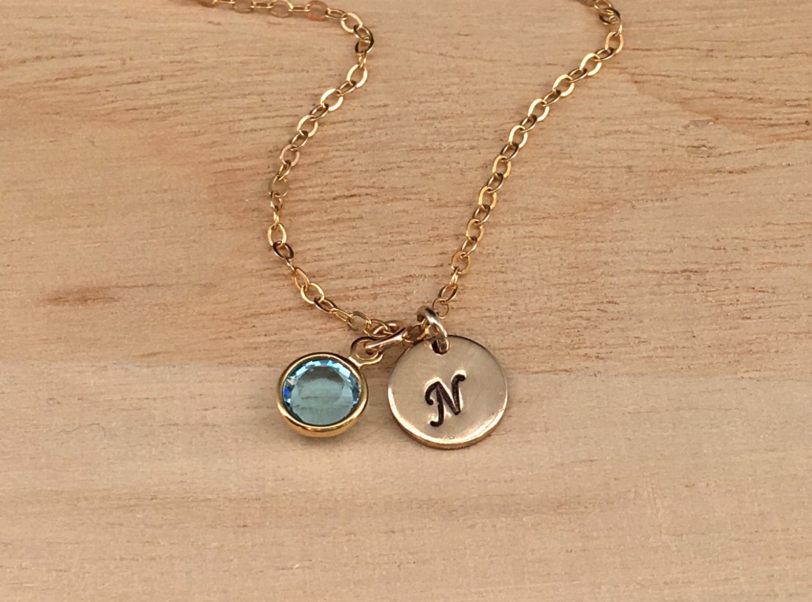 Girl Initial Necklace, Birthstone Necklace, Little Girl Necklace, Child ...