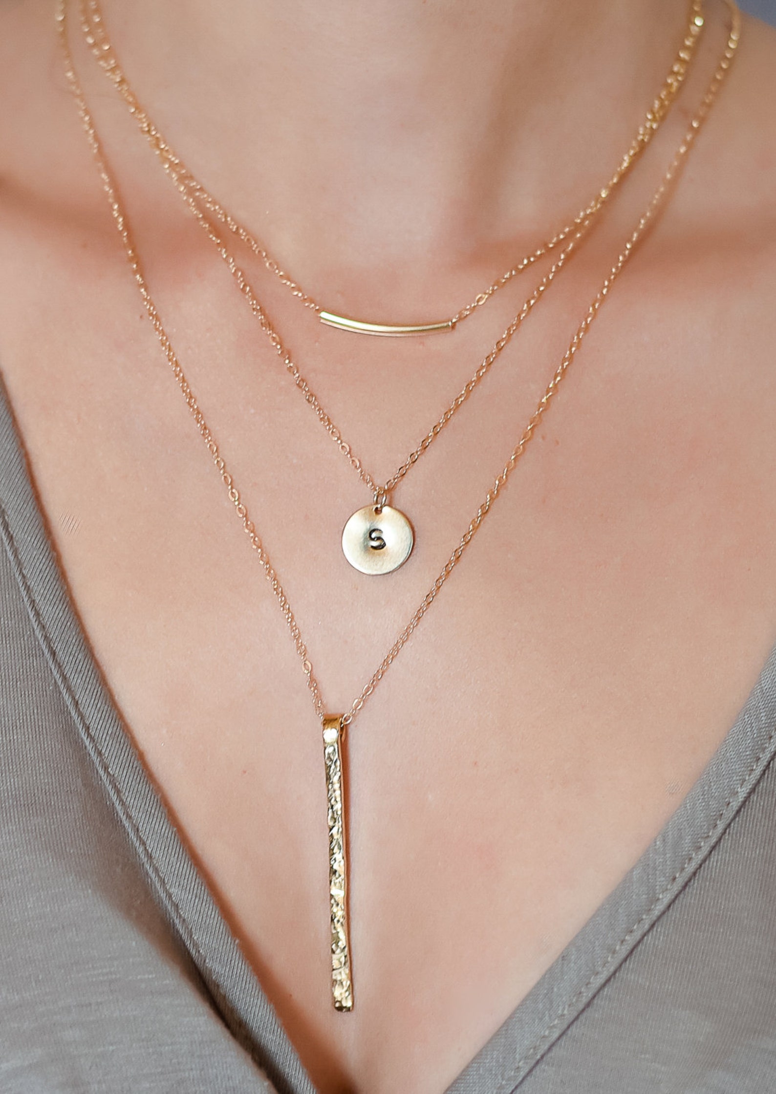 Layered Gold Necklace - Multi Strand Necklace - Layering Necklace ...