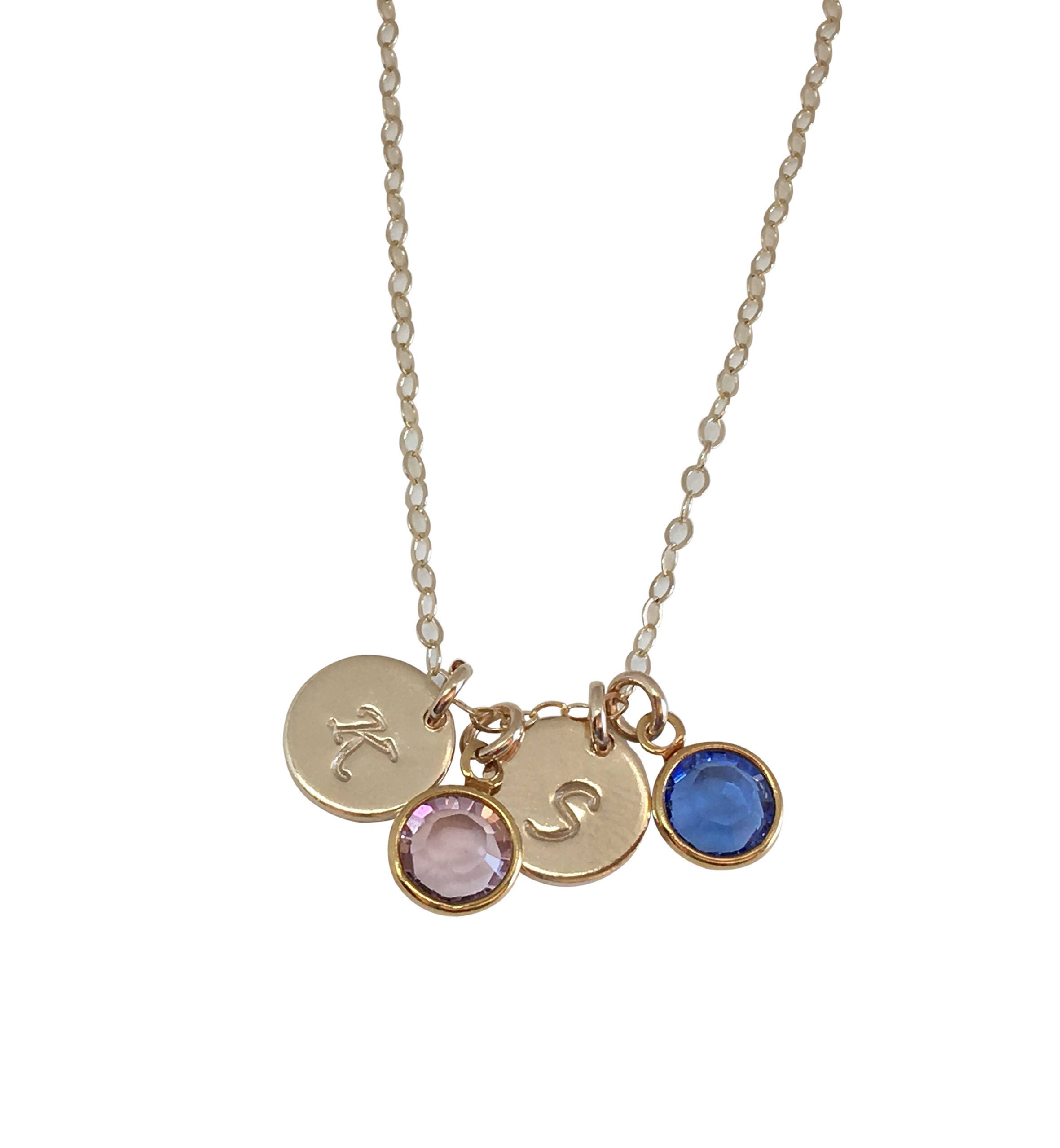 Best Friend Gift Personalized Initial Necklace Handstamped | Etsy