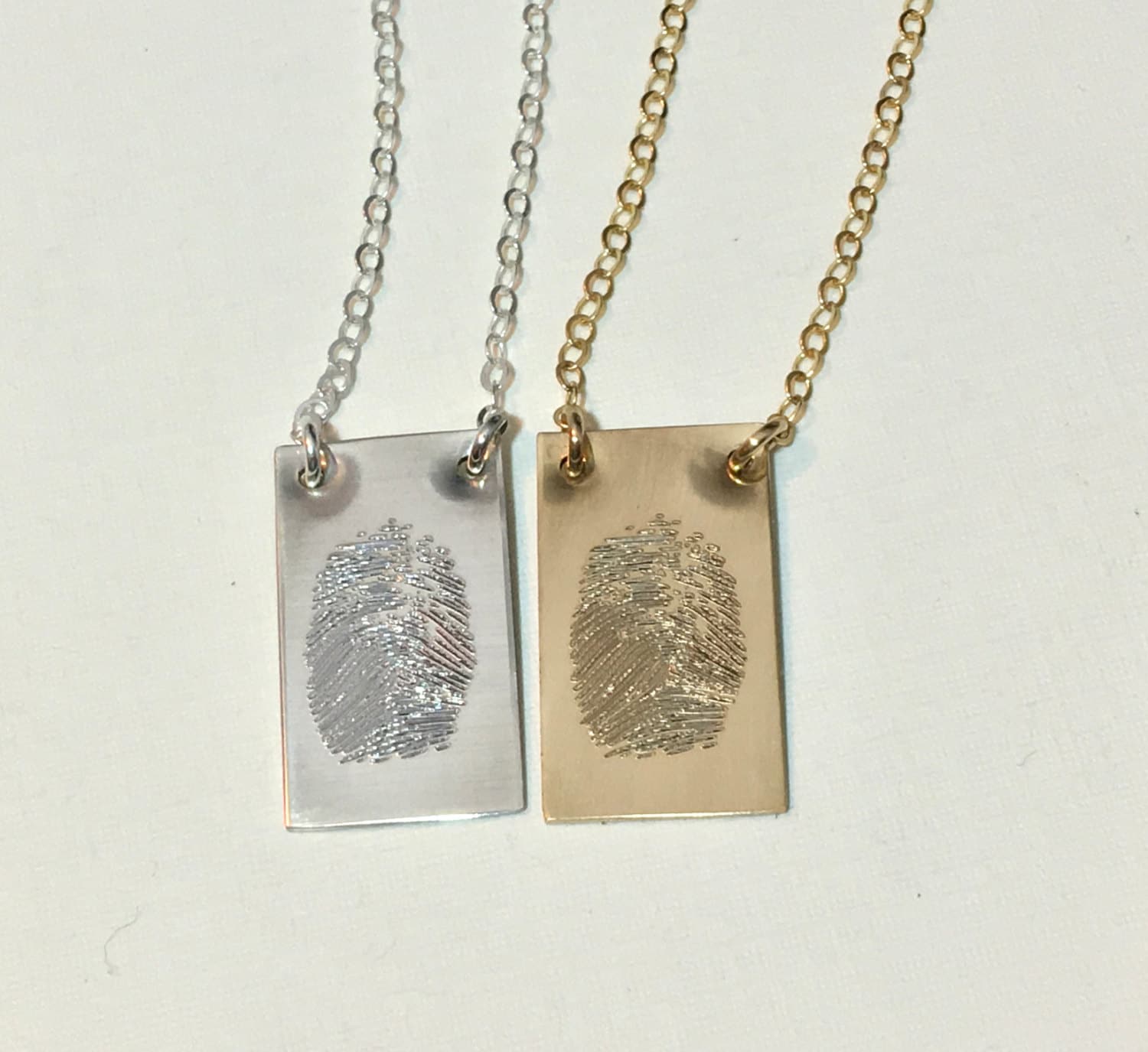 Fingerprint Jewelry Custom Fingerprint Gold Necklace Actual | Etsy