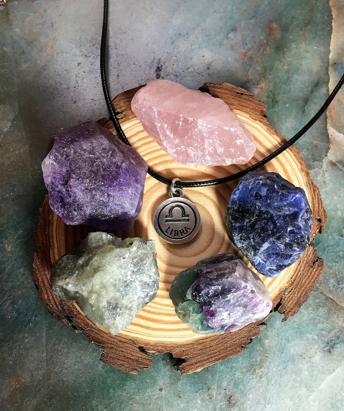 Libra Zodiac Crystal Set Zodiac Decor Raw Crystals Healing - Etsy