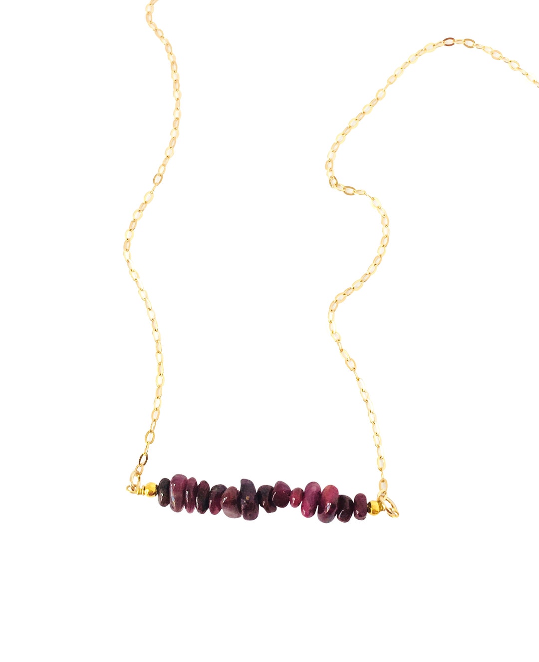 Raw Ruby Necklace Gemstone Bar Necklace Natural Ruby Delicate - Etsy