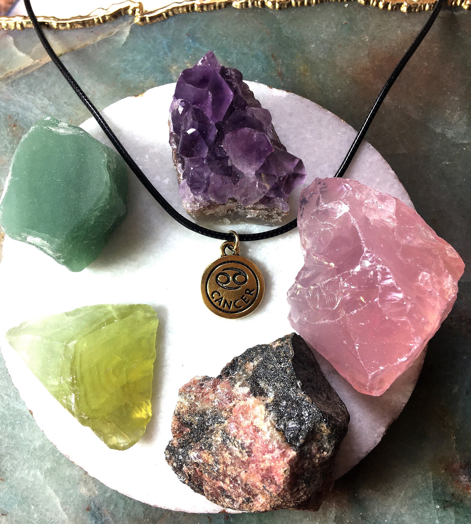 Cancer Zodiac Crystal Set Zodiac Decor Raw Crystals Healing Stones ...