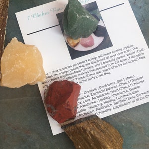 Raw Crystal 7 Chakra Set Seven Piece Chakra Stone Set 7 Seven Chakra ...