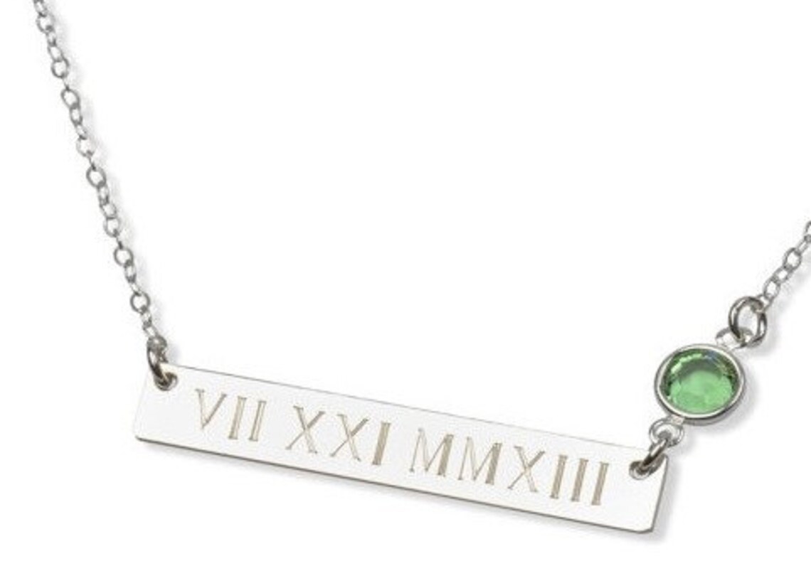 ROMAN NUMERAL WEDDING Date Sterling Silver Custom Personalized - Etsy