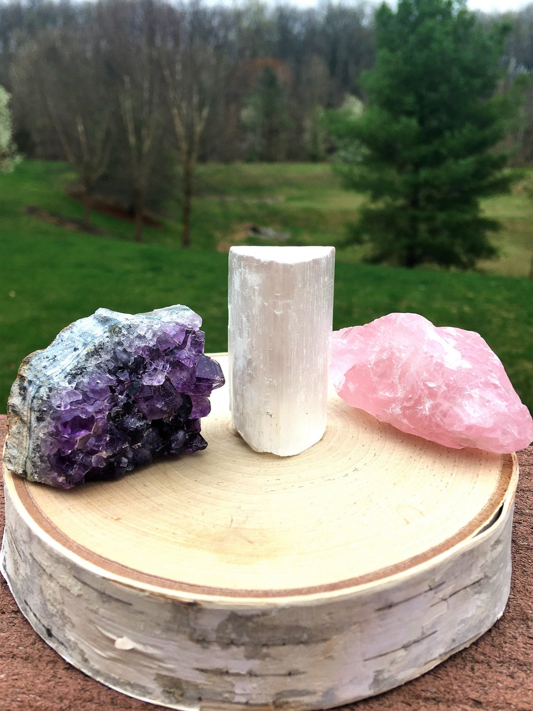 Healing Crystal Set Raw Crystal Stone Beginner Crystal Set Raw Rose ...